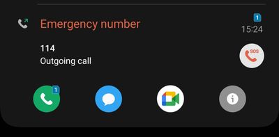 Emergency SOS trong Android (Pixel 6a) hiển thị số điện thoại khẩn cấp ...