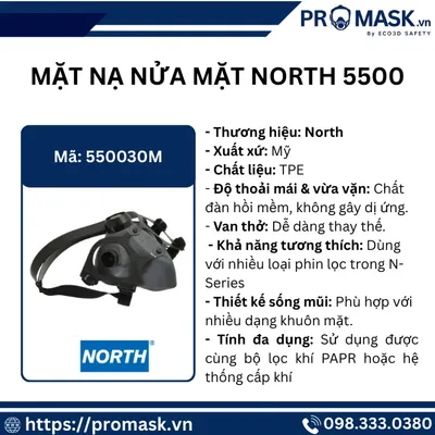 Mặt nạ nửa mặt North 5500 - Bảo vệ hô hấp, vững bước an toàn lao động | Viết bởi tranle02