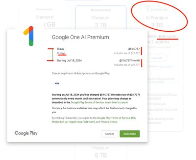 Google One AI Premium giảm giá 50% để lôi kéo lại người dùng cũ